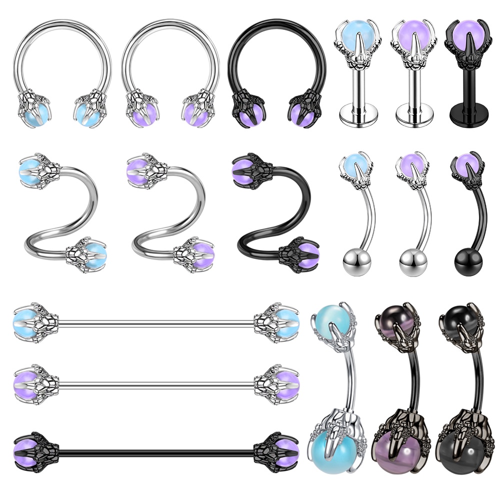 1 Pc Dragon Claws Nose Labret Eyebrow Piercing Stainless Steel Stud ...