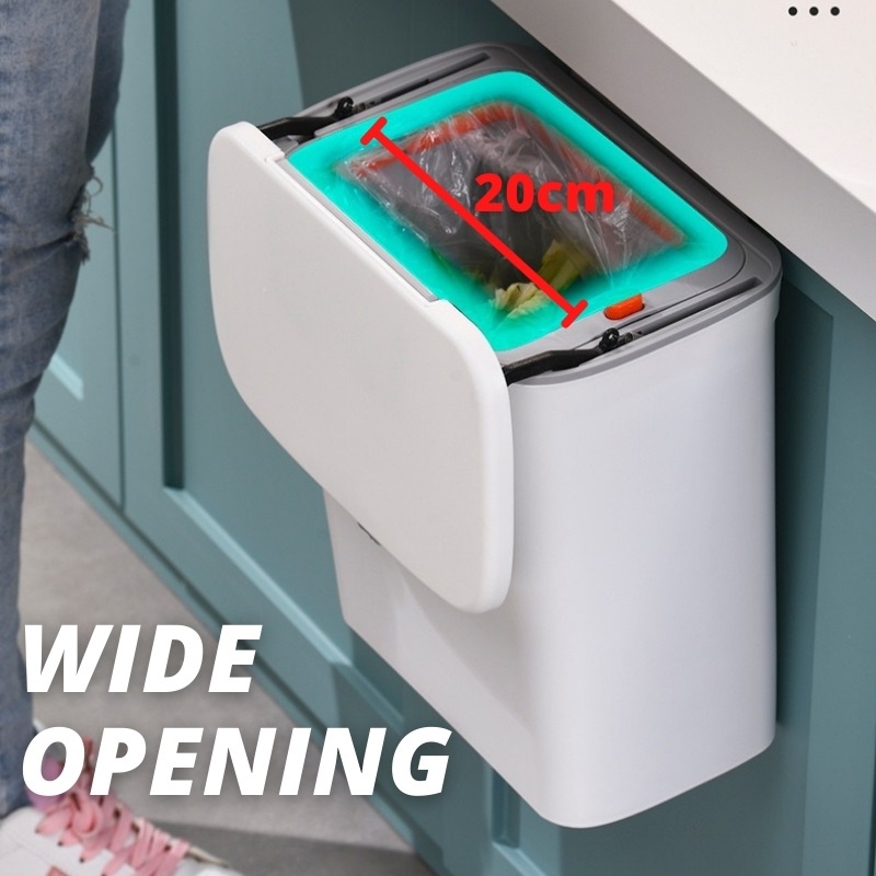 Hanging trash Kitchen Rubbish Bin with Lid/dustbin | Shopee Singapore