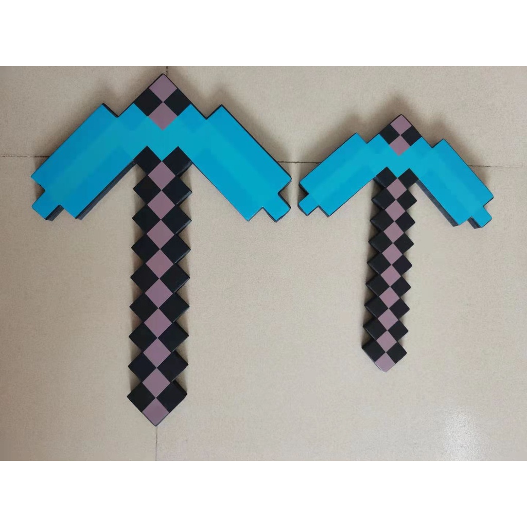 Minecraft Pickaxe EVA Foam Diamond Game Model Toy Kids Gift Action ...