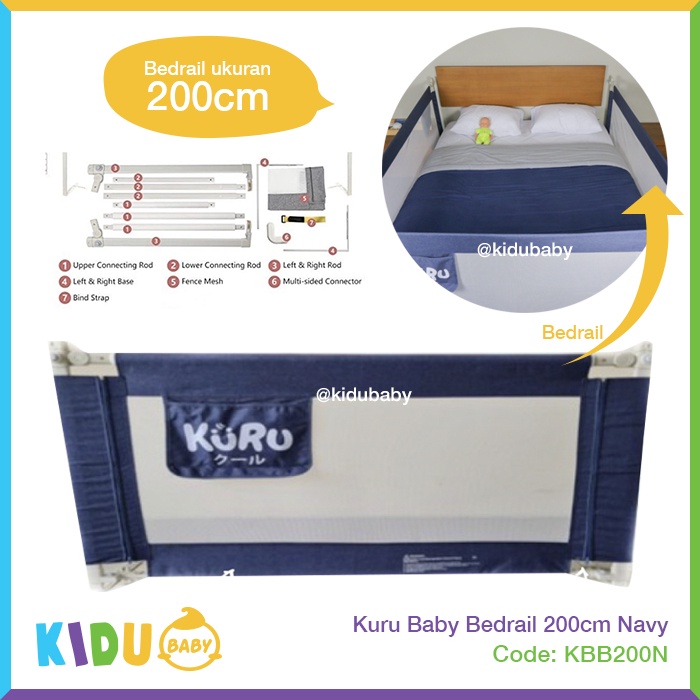 Kuru Baby Bedrail 200cm Safety Fence for Kidu Baby Bed | Shopee Singapore