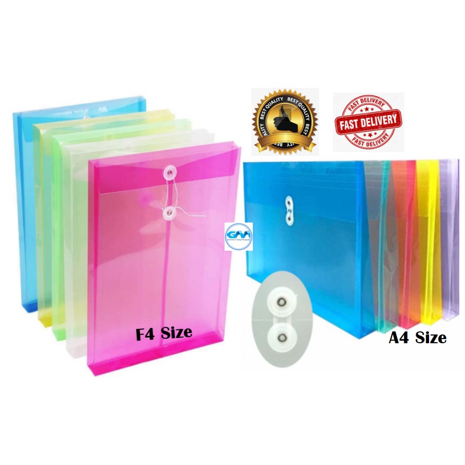 A4/F4 Plastic String File | Pocket File | Envelope File | Document ...