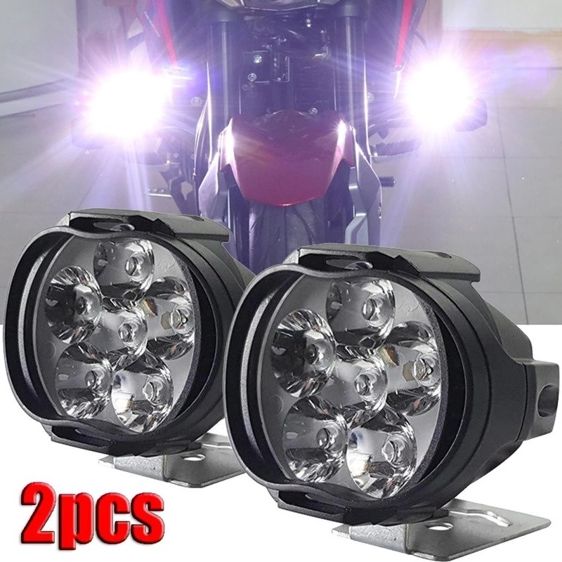 Super Bright 2Pcs Motorcycle Headlight Waterproof LED Auxiliary ...
