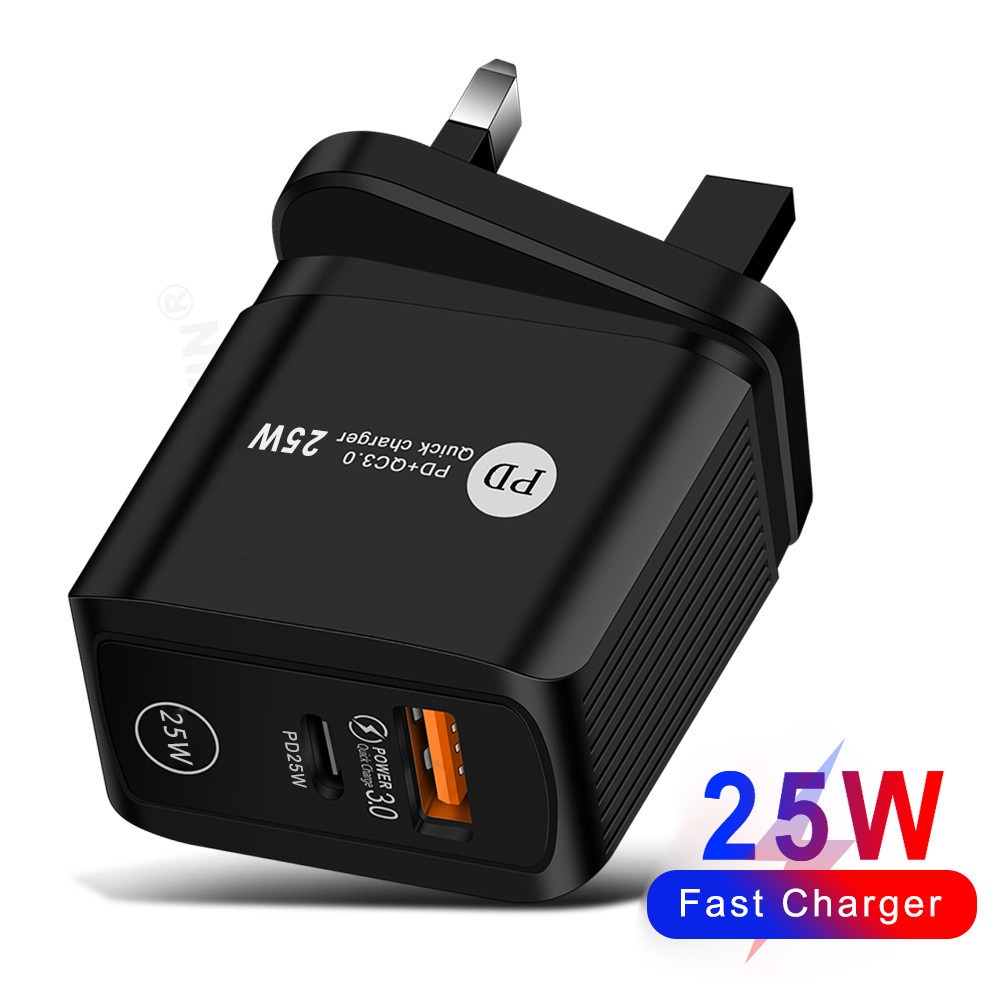 【Ready in stock】25W PD Fast Charging Mobile Phone Charger 5A British ...
