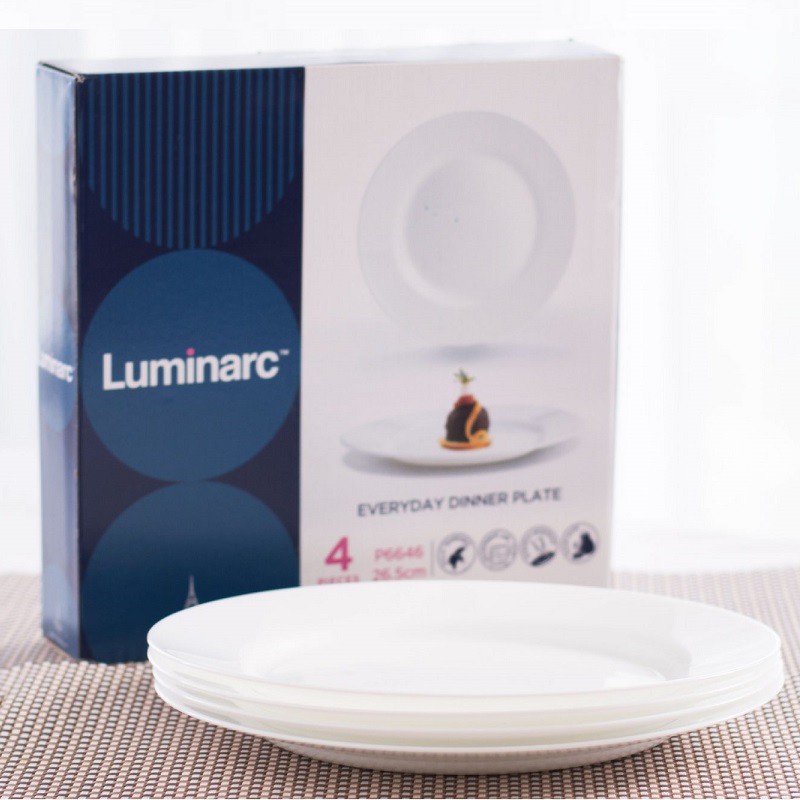 LUMINARC Everyday Dinner Plate 26.5cm (4pcs set) | Shopee Singapore