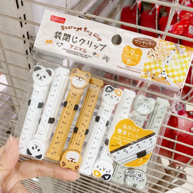 Storage Bag Clip Food Bag Clip Clipper 8pcs Daiso Cute Animal Bag Clip ...