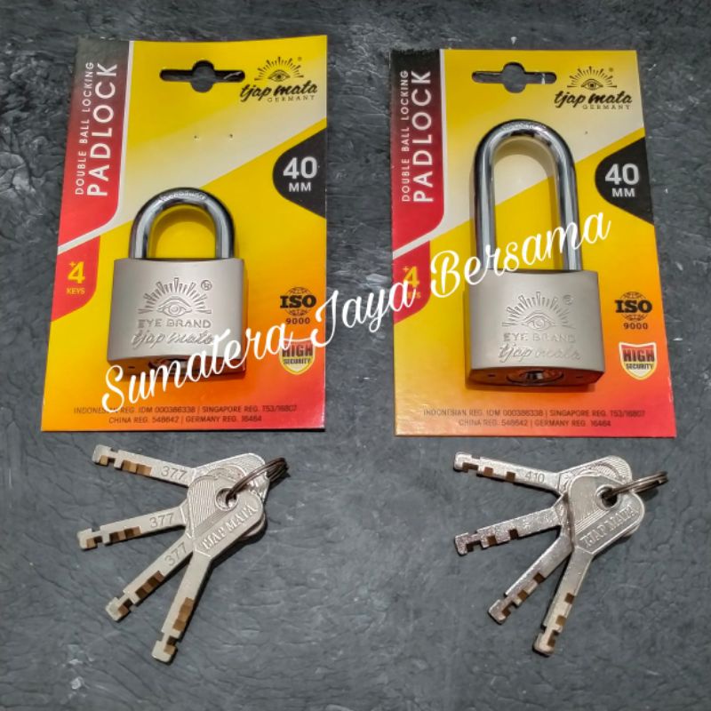 Padlock 40 mm short neck / long neck Tjap Mata germany Padlock Cap Mata ...