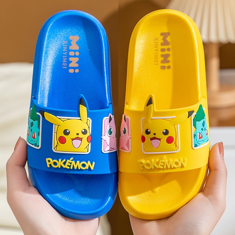 Pokémon Summer Pikachu Cartoon Children's Slippers Flip Flops Men Women ...