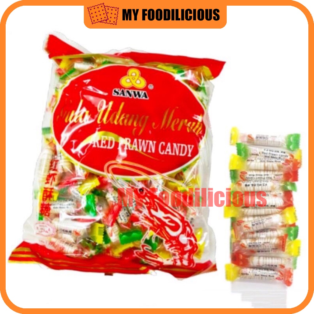 Red Prawn Candy Gula Udang Merah 350g/700g 红虾酥糖 Sweet Candies Childhood ...