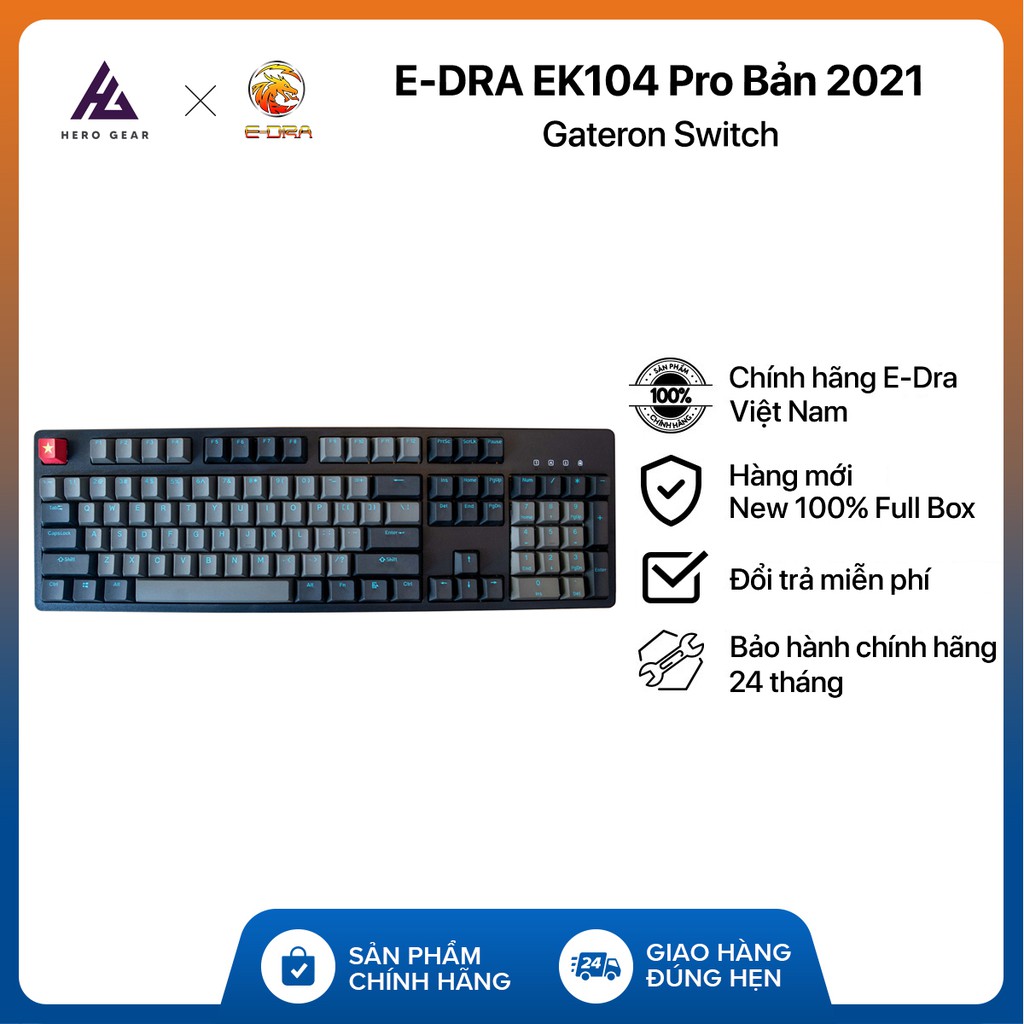 Mechanical keyboard EDRA EK3104 Pro Version 2021 - Gateron Switch ...