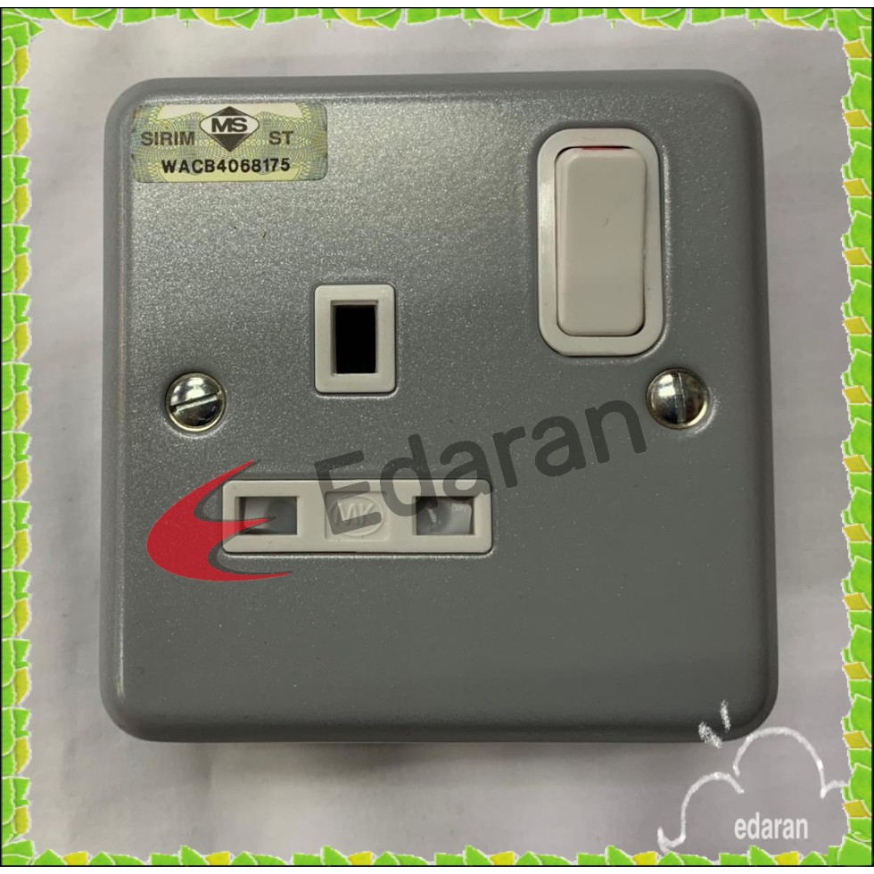 MK 1 Gang 13A METAL CLAD SHUTTERED SWITCHED SOCKET OUTLET | Shopee ...