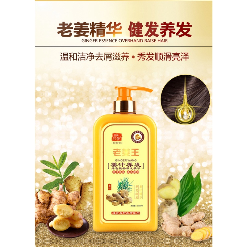 1000ml Ginger Wang Ginger Essence Shampoo Ginger Shampoo Anti-Hair Loss ...