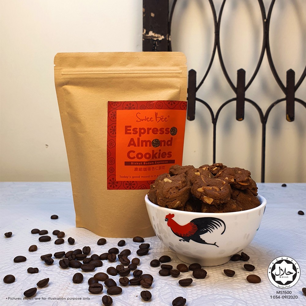 HALAL Espresso Almond Butter Cookies Kuih Biskut Badam Mentega (100g ...