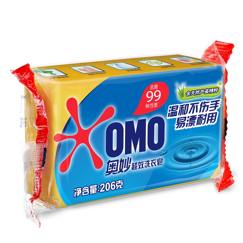 OMO 206g Laundry Soap Effective Stain Removal 99Kinds Clean Clothes Sabun Basuh Baju 奥妙超效洗衣皂 ...