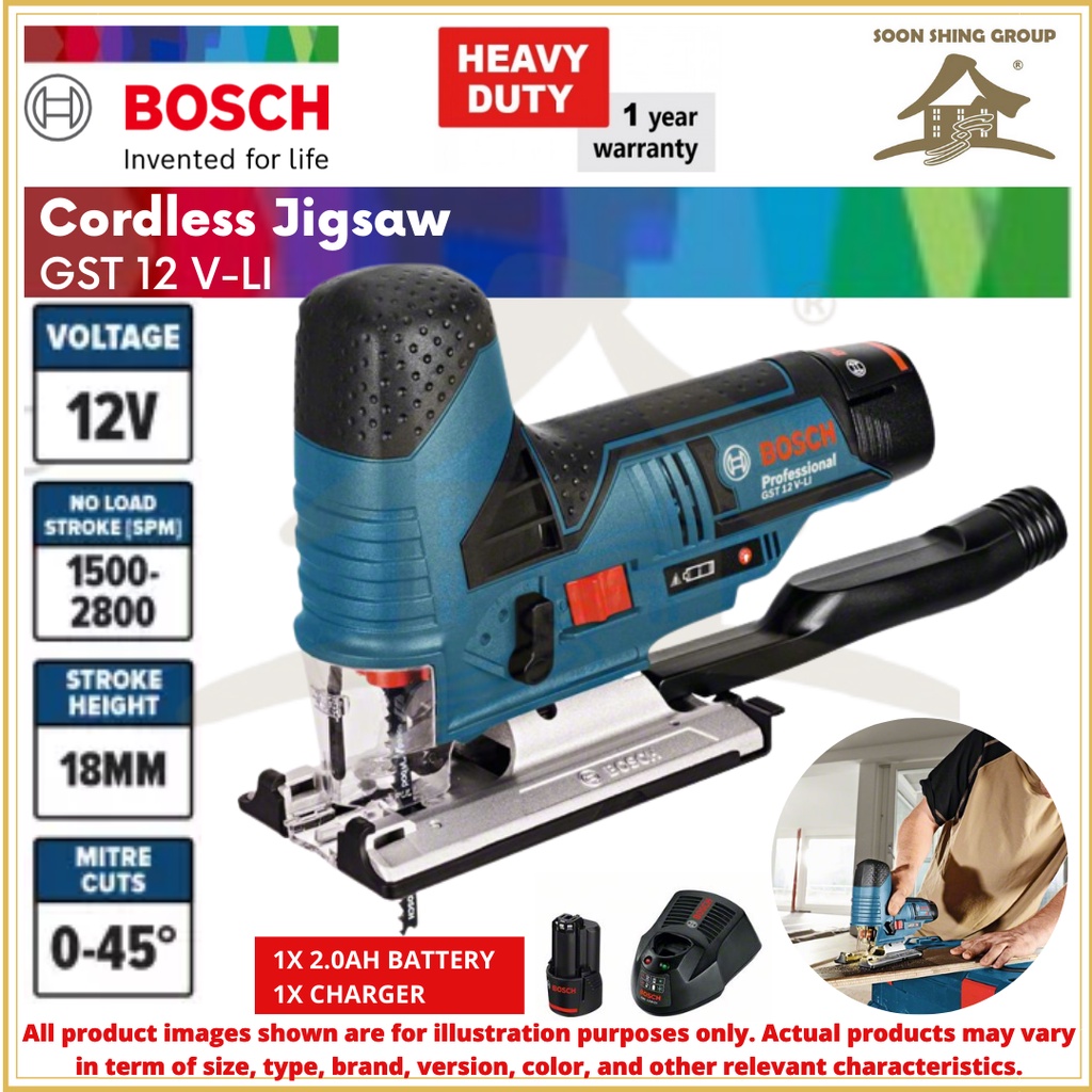 Bosch Cordless Jigsaw GST 12 V-LI Professional Cutter Machine Bevel Cut ...