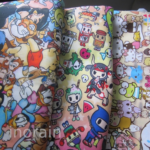 (SG Stock) Half Meter Cotton Cartoon Anime Prints Fabric Craft Handmade ...