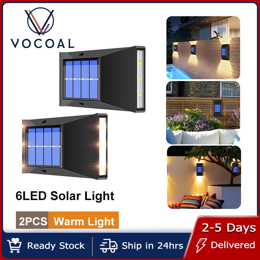 Vocoal Solar Wall Light Led Outdoor Solar Light IP65 Waterproof Solar ...