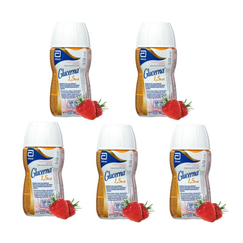 [Bundle of 5] Glucerna Plus Ready To Drink: 1.5kcal/ml Strawberry 220ml ...