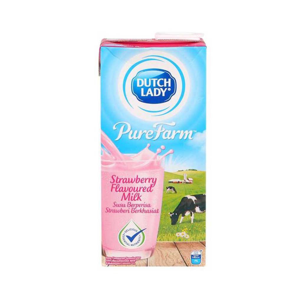 Dutch Lady Strawberry Flavored Milk 1 Liter | Shopee Singapore