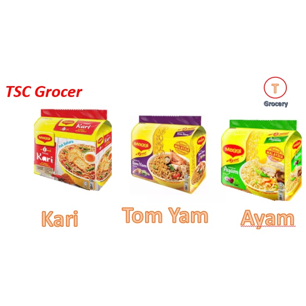 Maggi Mee Curry, Chicken, Tom Yam (5 x 75 grams) | Shopee Singapore