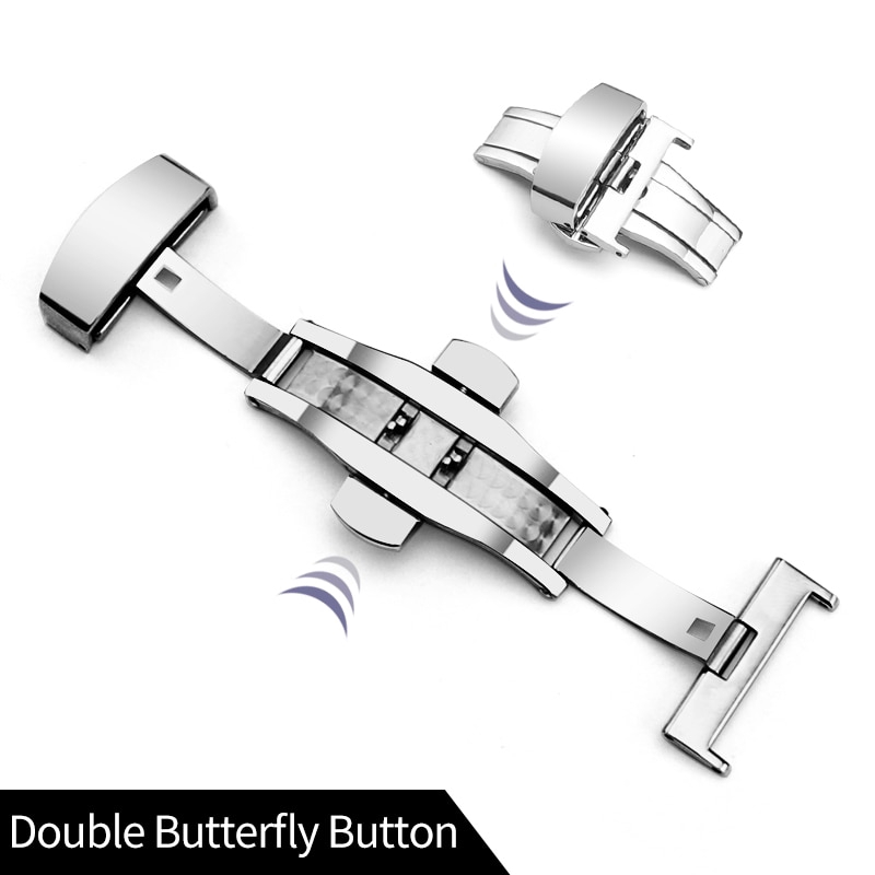 316L Semi Automatic Double press Butterfly Buckle Watch Push Button ...