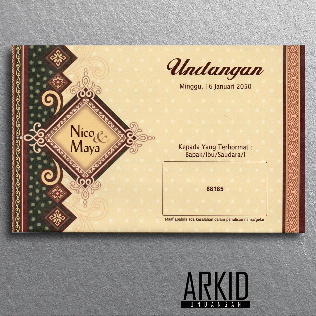 Wedding Invitation, Simple, batik Design | Shopee Singapore