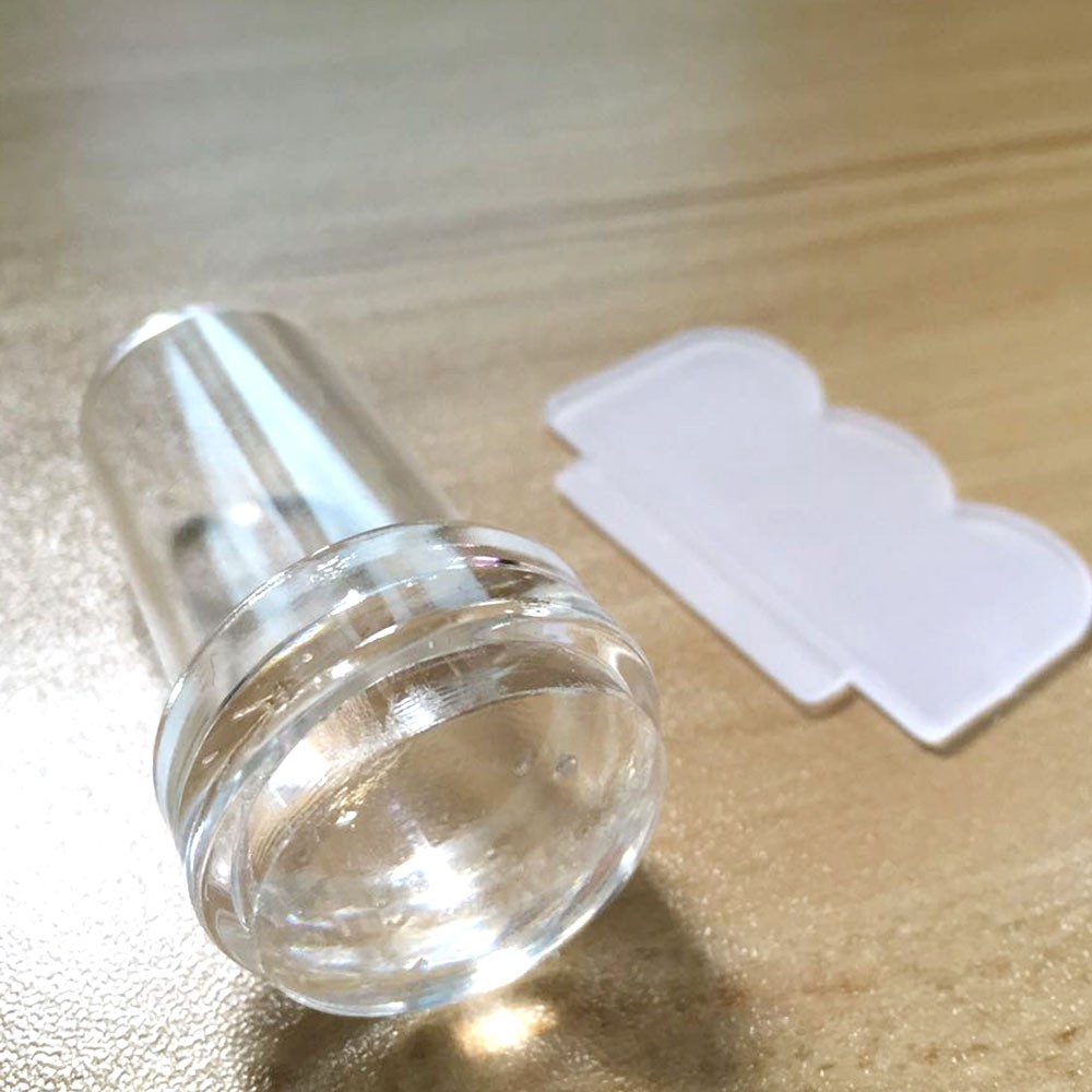 New 2.3cm Small Jelly Clear Stamper Scraper Set with Cap Silicone Head ...