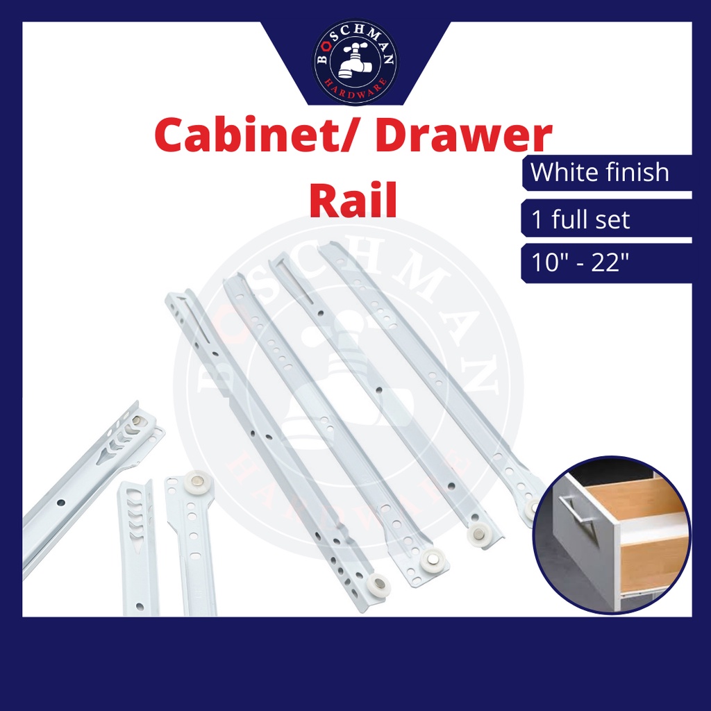 White Cabinet Drawer Slide Roller Runner Wheel Rail Open Drawer Roda ...