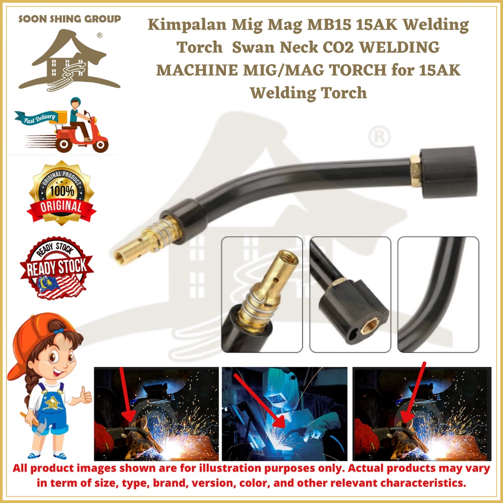 Kimpalan Mig Mag MB15 15AK Welding Torch Swan Neck CO2 WELDING MACHINE ...