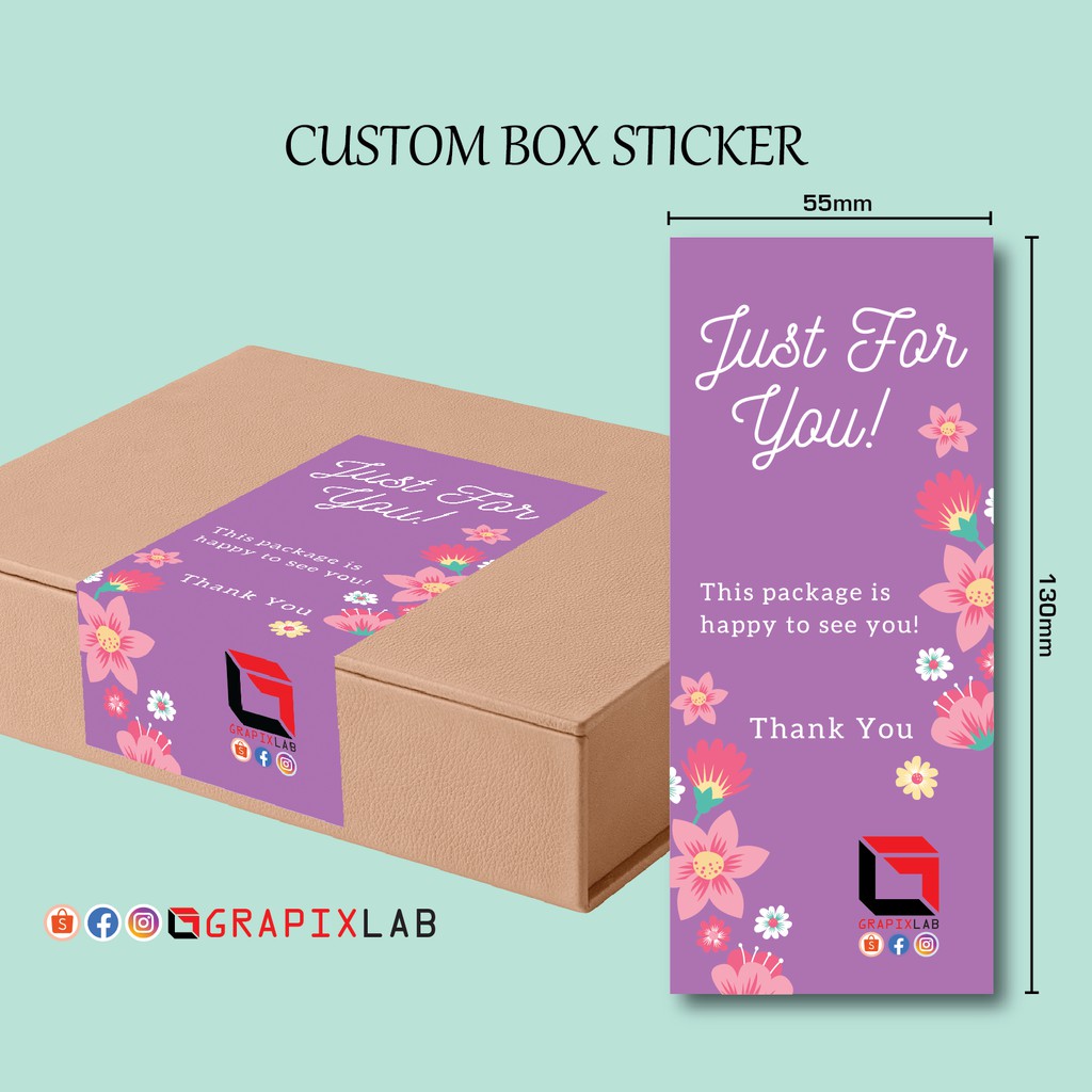 & CUSTOM Box Sticker/ Sticker Kotak/ Labels Packaging/ Sealing Stickers ...