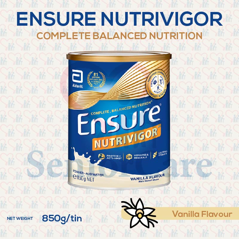 [Bundle of 4] Abbott Ensure NutriVigor Milk Powder 850g Vanilla Active HMB Protein Calcium ...