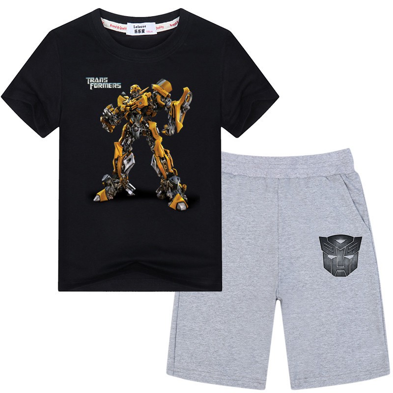 Transformers Boys' Bumblebee Autobots 2 Piece Clothes Set Summer Cotton ...