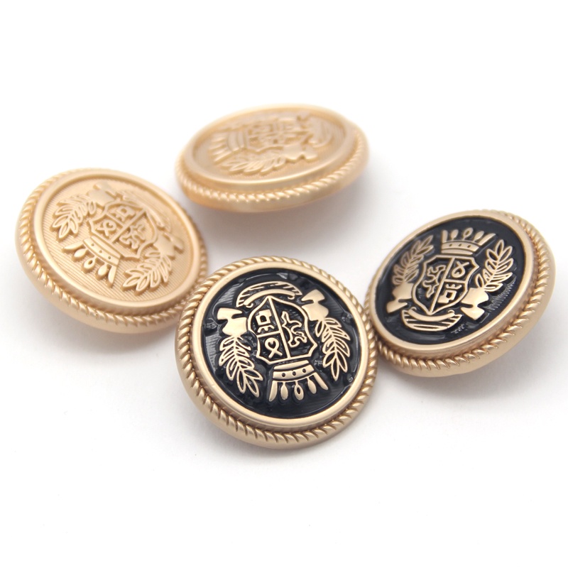 6Pcs/set Vintage College British Style Crown Gold Metal Buttons For ...
