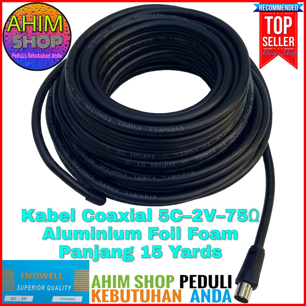 ENDWELL Coaxial Cable 15 Yards Aluminum Foil Foam 5C 2V 75Ω TV Signal ...