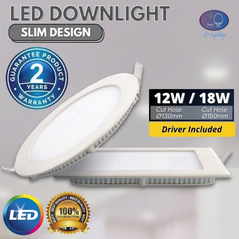 [2 Year Warranty] 4" 12W 6" 18W LED DOWNLIGHT ROUND/SQUARE PANEL LIGHT ...