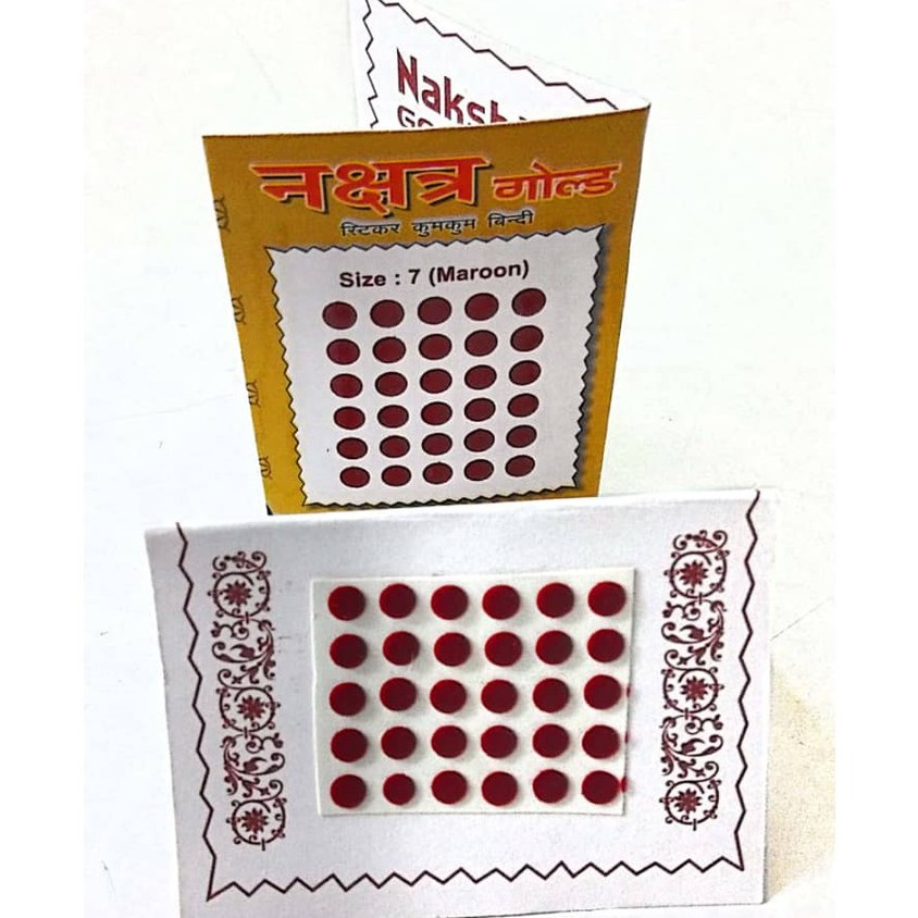 Nakshtra Sticker Pottu / Bindi ( Deep Red / Merun ) | Shopee Singapore