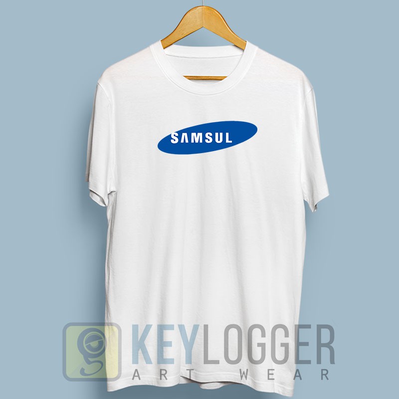 Funny Plesetan T-shirt with Samsung Logo samsul 45 Brand Words a4 ...