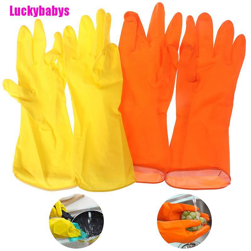 Luckybabys♪ Kitchen Dish Washing Gloves House Cleaning Waterproof ...