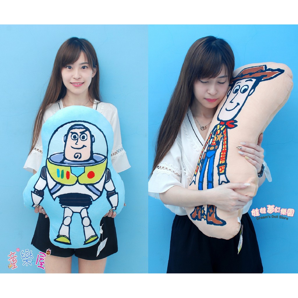 Disney Pillow Buzz Lightyear Woody Toy Story Humanoid Doll Sheriff Nap ...