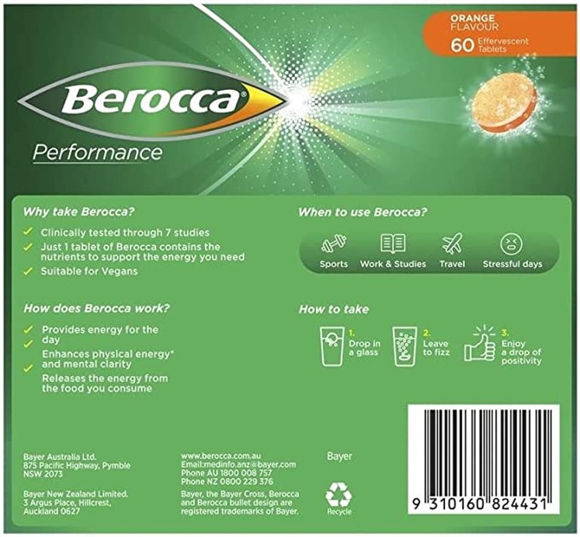 Berocca Performance Energy Orange 60 Effervescent Tablets (Expiry ...