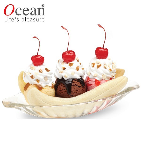 OCEAN Glass Banana Split Boats, Dessert Dishes, Ice Cream Dishes Banana ...