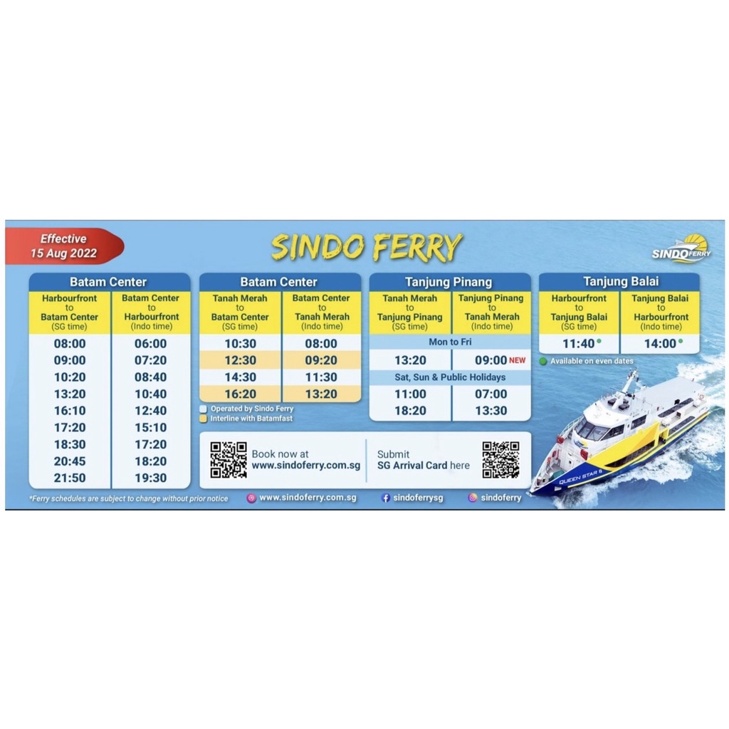 Sindo Ferry Batam (2 Way) | Shopee Singapore