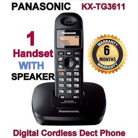 Panasonic KX-TG3611 Cordless Phone With single Handset With Speaker | Shopee Singapore