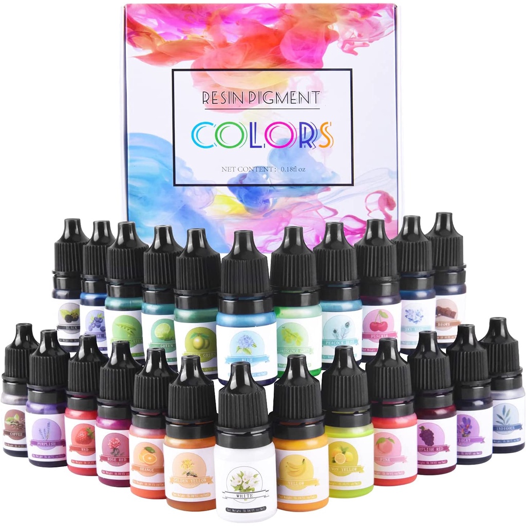 24 Colors Epoxy Resin Pigment Transparent Non-Toxic UV Epoxy Resin Dye ...