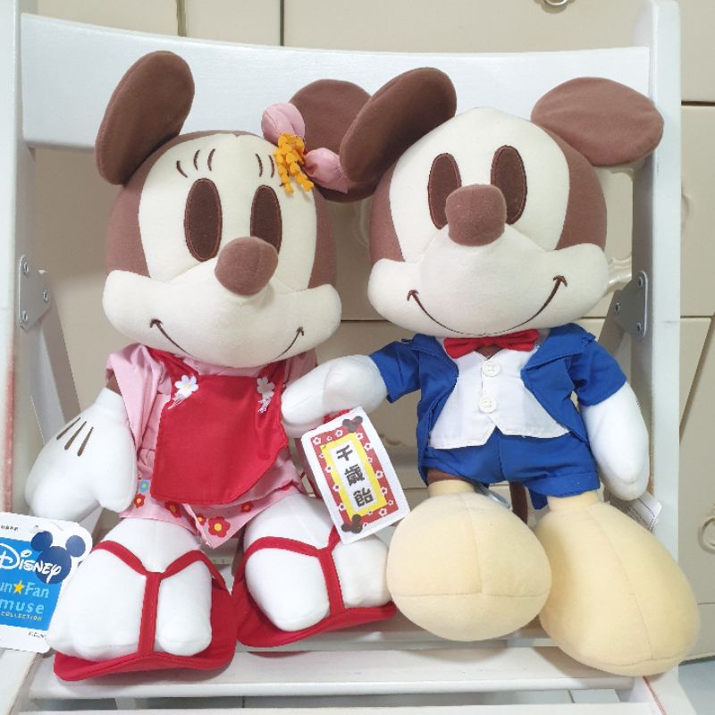 AUTHENTIC Disney Sega Japan *Fun Fan Amuse* 2008 38cm Mickey Minnie ...