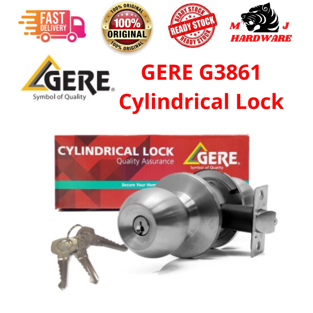 TOMBOL Gere Cylindrical Lock Entrance Door Knob Set G3861-M26D Satin ...