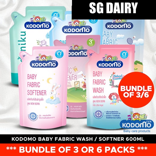 Kodomo (Bundle of 3/6) Baby Fabric Wash or Softener 500ml/600ml | Shopee Singapore