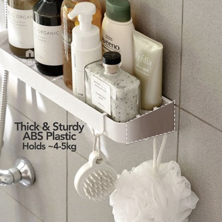 No-drill Bathroom Toiletries Rack with Hooks | Shopee Singapore