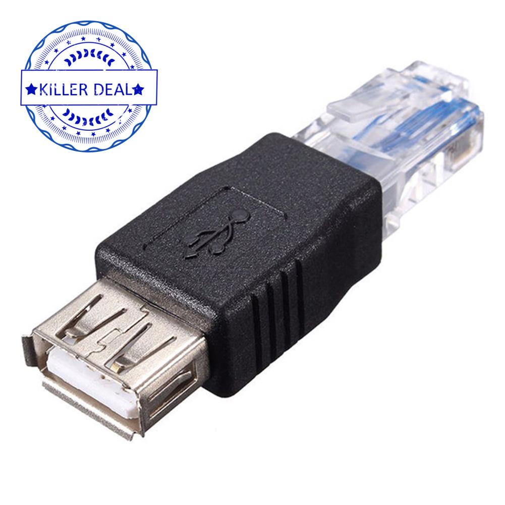 RJ45 Male to USB Female Ethernet Adapter Connector Net Router B7W9 w ...