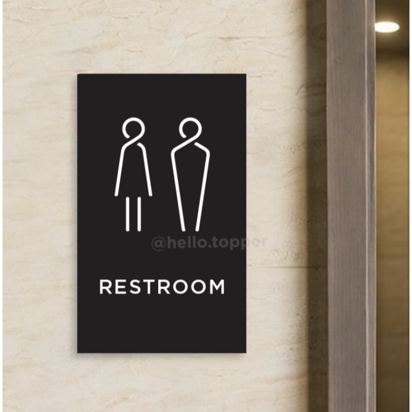 Modern Acrylic Toilet Sign 15x25 | Acrylic Sign Board | Sign Board ...