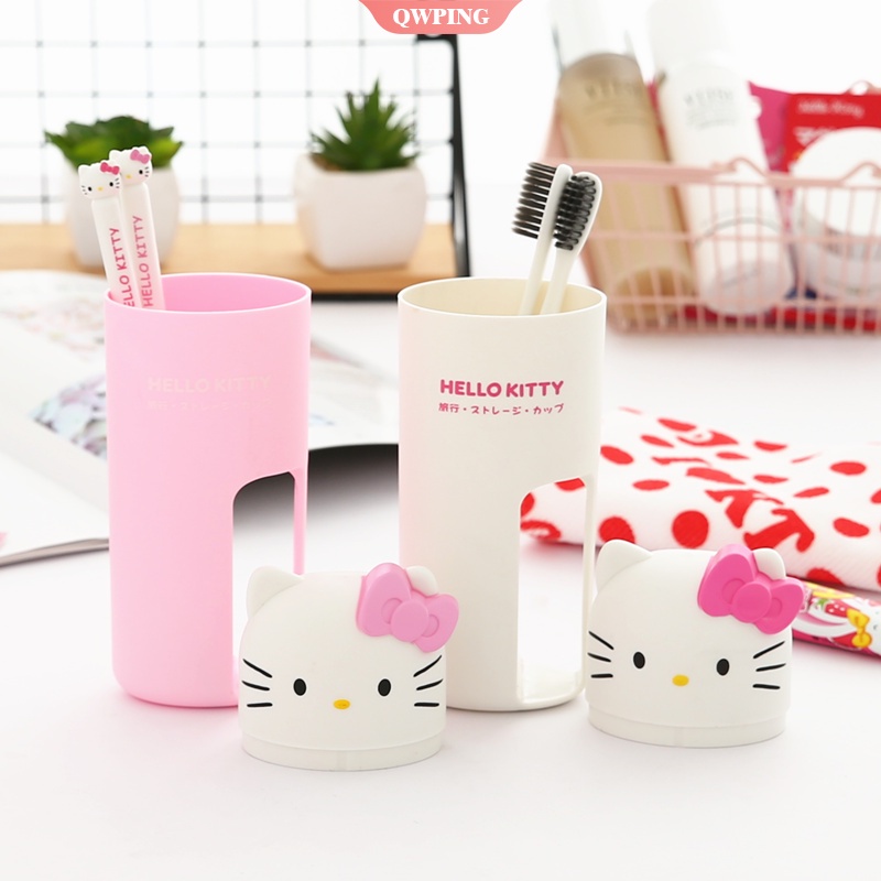 Sanrio Kawaii Hello Kitty Toothbrush Cup Travel Set Couple Portable ...